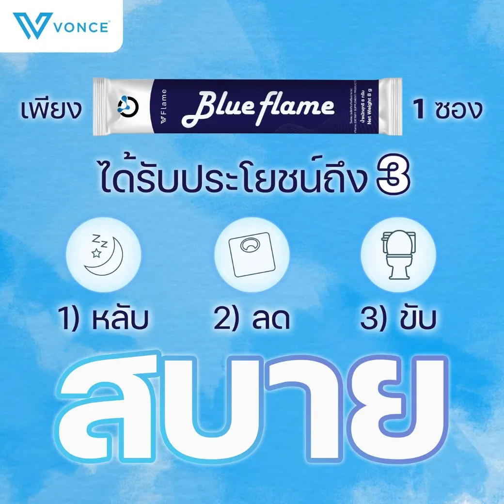 Blue Flame บูลเฟลม อาหารเสริม ลดน้ำหนัก ดีท็อกซ์ ช่วยให้นอนหลับง่าย